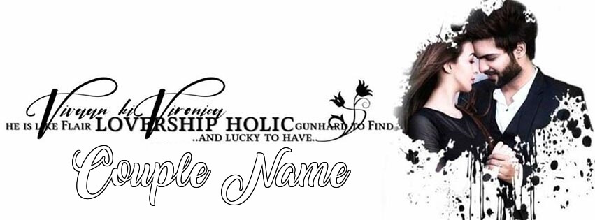 Write Name On Lovely Couple Fb Cover Photo