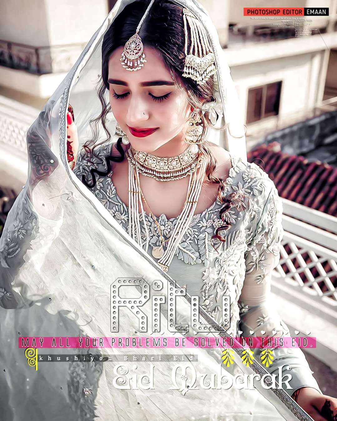 Pretty Girl Ritu Name Dp For Eid Ul Fitr
