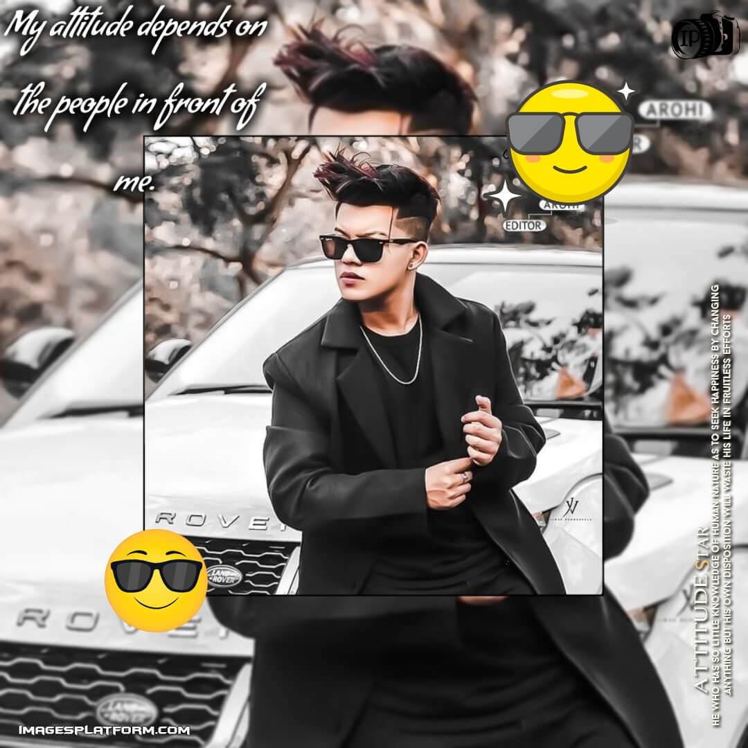 Blurred Frame Instagram With Attitude Png Text