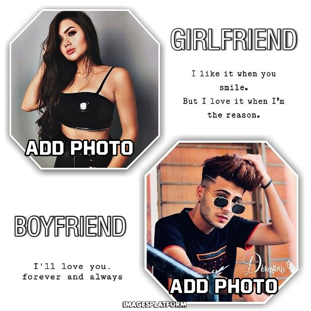Cute Boyfriend And Girlfriend Frame Photo