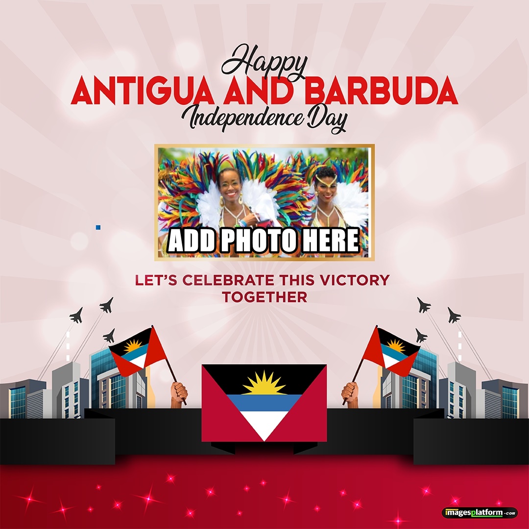 Antigua And Barbuda Flag Frame Editor